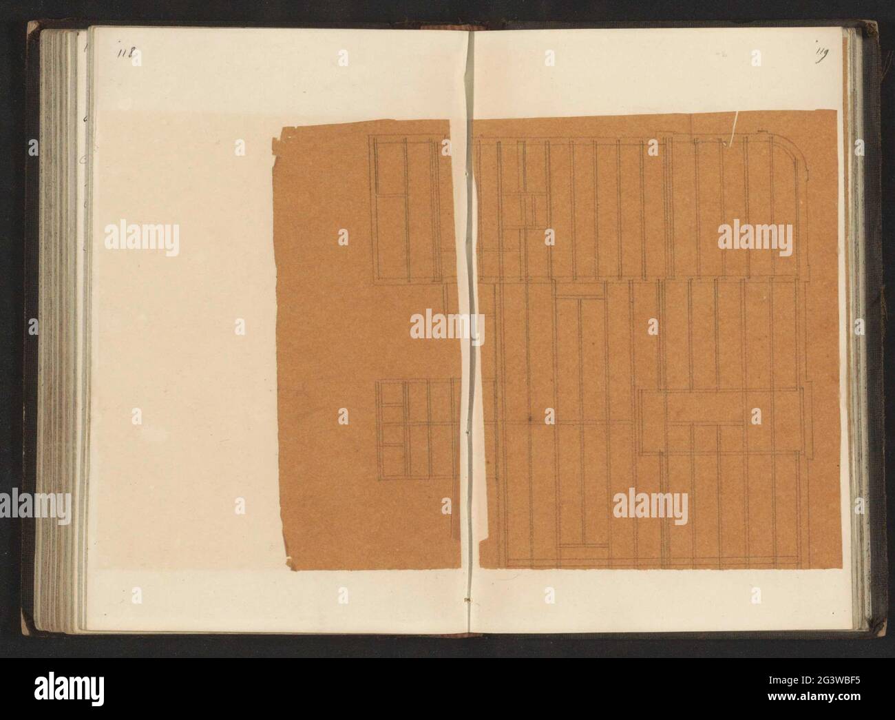 Floor plan. Page 118 and 119 from a sketchbook with 164 pages Stock ...