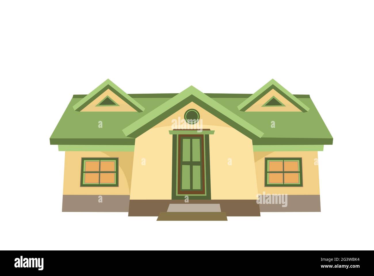 The house is cartoon. Cozy simple rural dwelling in a traditional ...