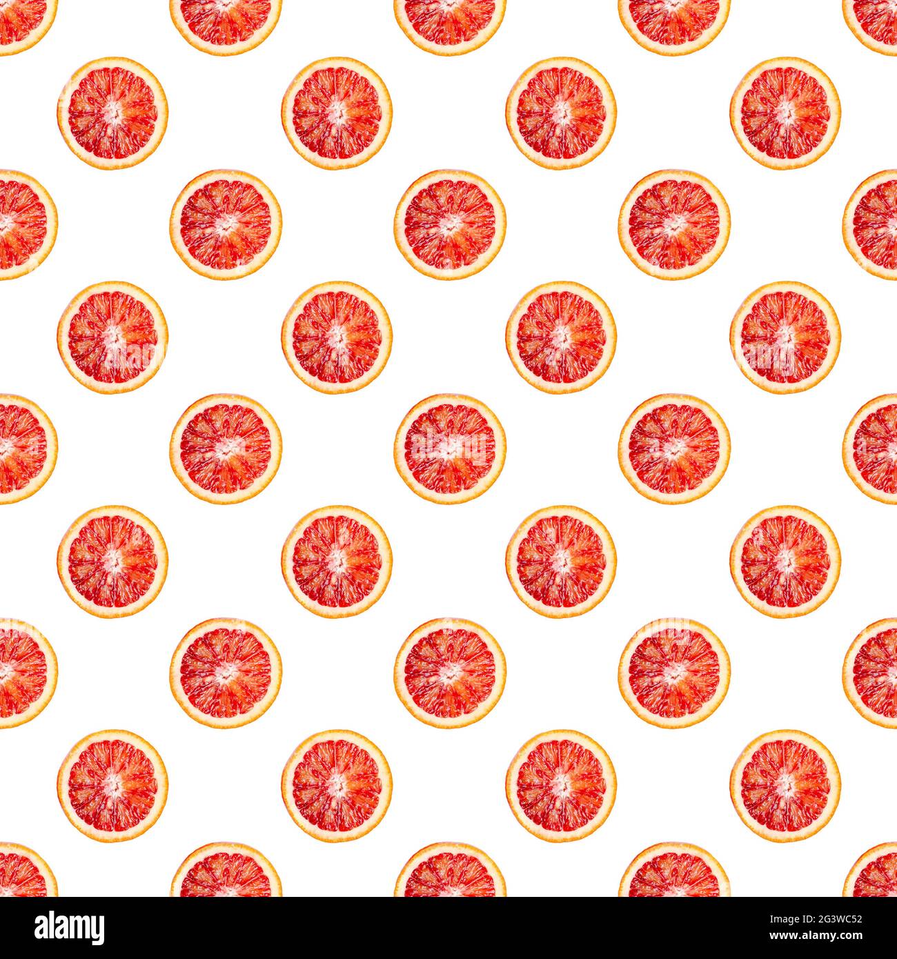 Pattern from bloody oranges sliced or cut in half isolated on white ...
