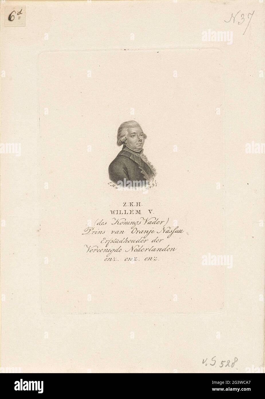 Portrait of Willem V, Prince of Orange-Nassau. Portrait of Willem V. In ...