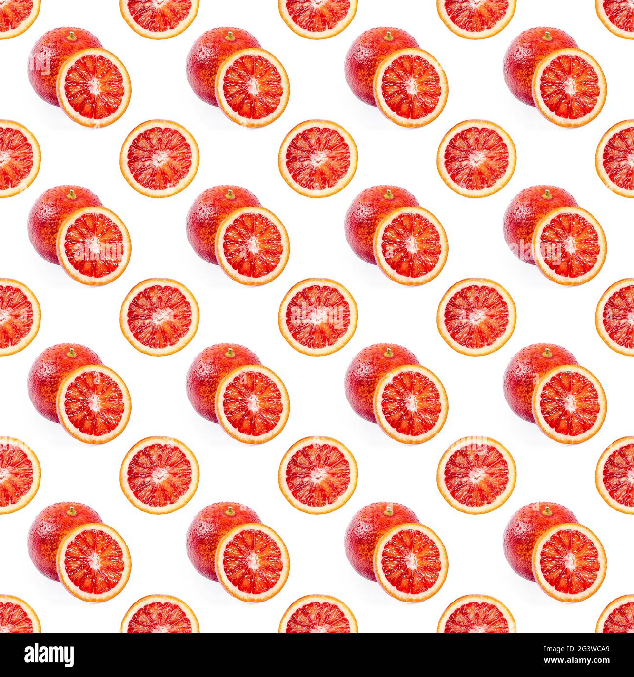 Seamless pattern from bloody oranges whole, sliced and cut in half ...
