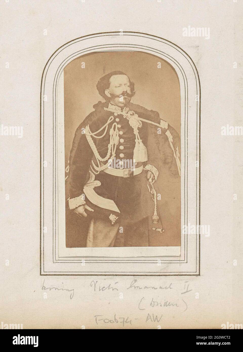 Portrait of Victor Emanuel II, king of Italy. Part of photo album with ...