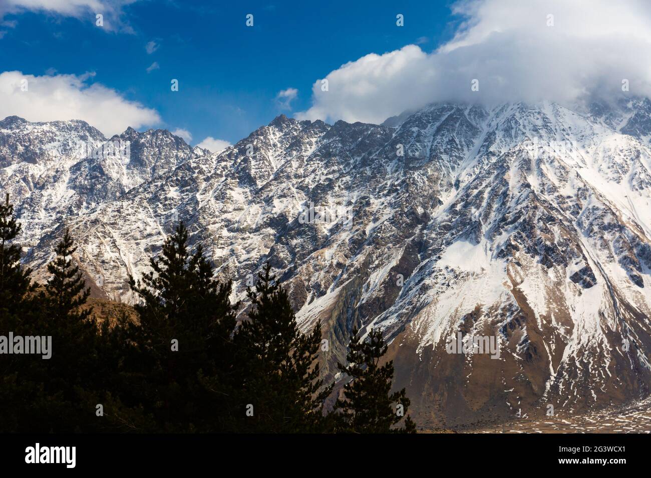 View of Greater Caucasus mountains in Georgia Stock Photo - Alamy