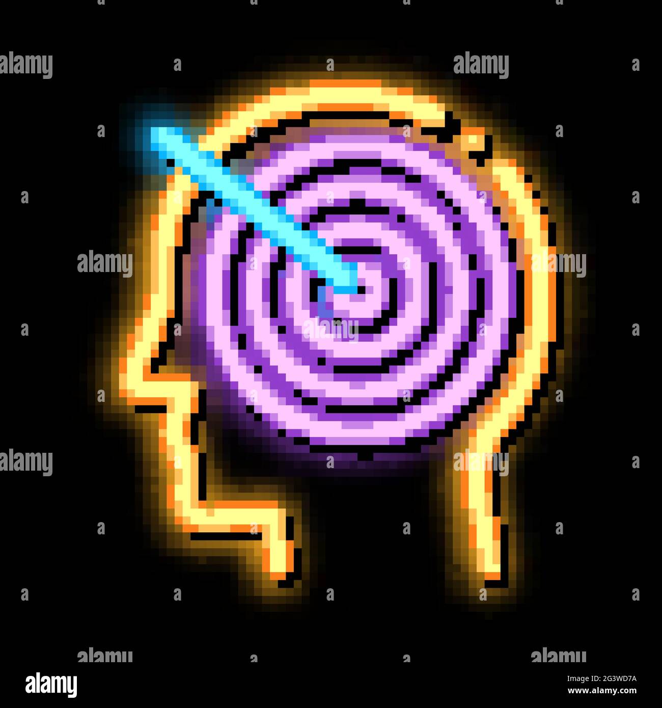 target to brain neon glow icon illustration Stock Vector Image & Art ...
