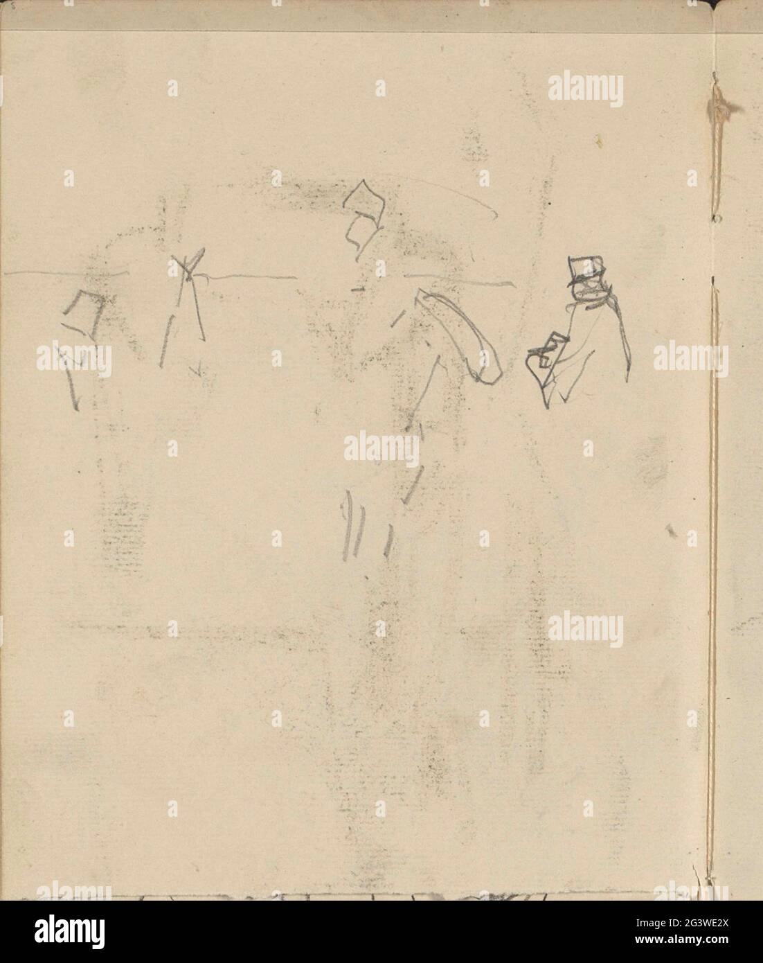 Figure studies. Page 5 from a sketchbook with 19 sheets Stock Photo - Alamy