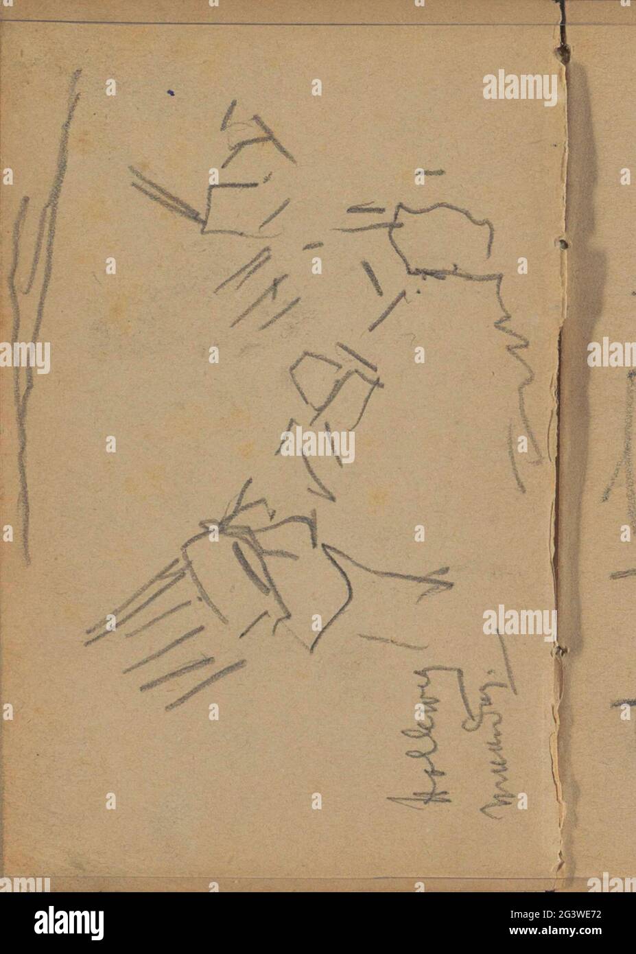 Soldiers. Page 67 From a sketchbook with 83 sheets Stock Photo - Alamy