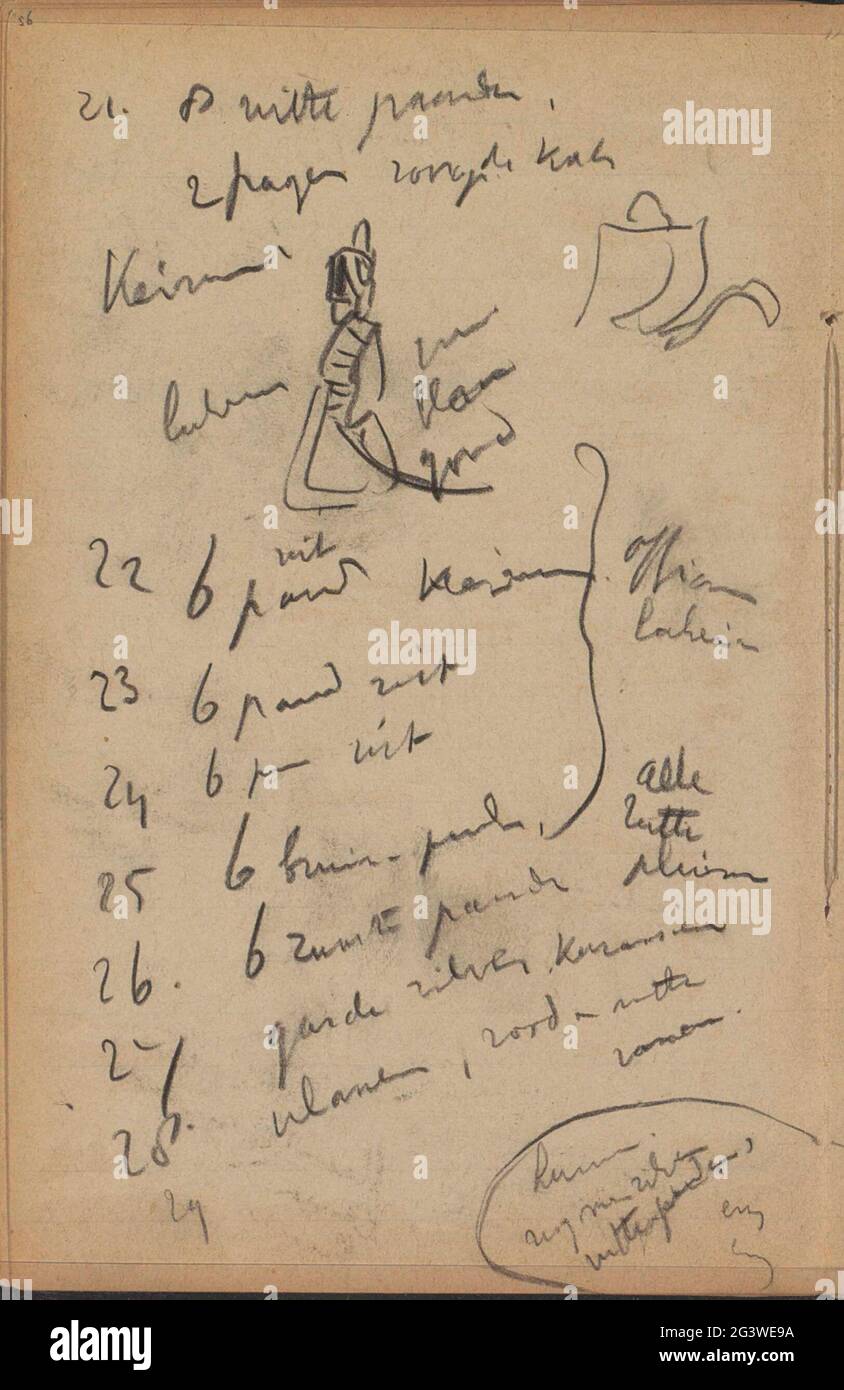 Soldier with hood. Page 56 from a sketchbook with 50 sheets Stock Photo ...