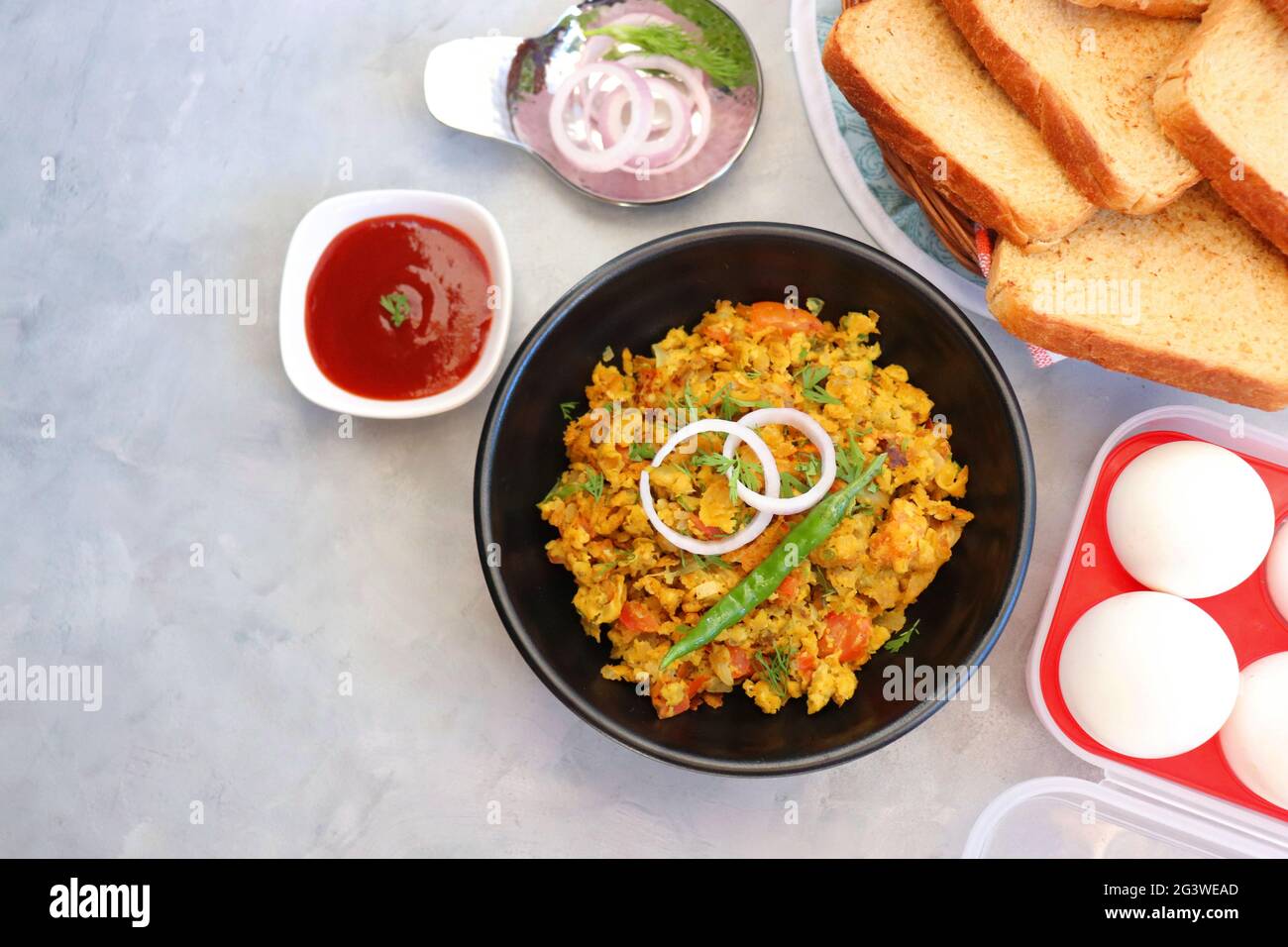 Indian Breakfast Dish - Parsi Akuri or Anda Bhurji or Indian spicy ...