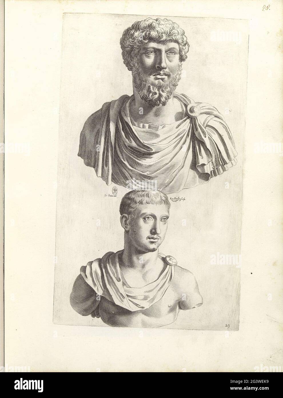 Two portrait busts of Emperor Lucius Verus and Emperor Alessandro ...