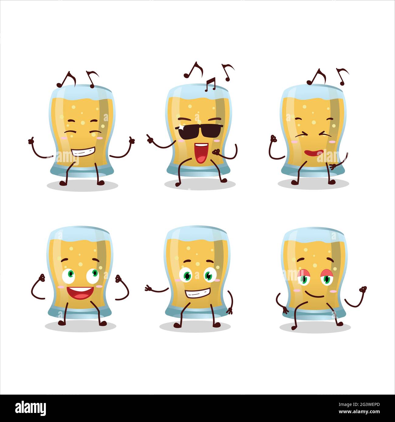 An image of glass of cider dancer cartoon character enjoying the music ...