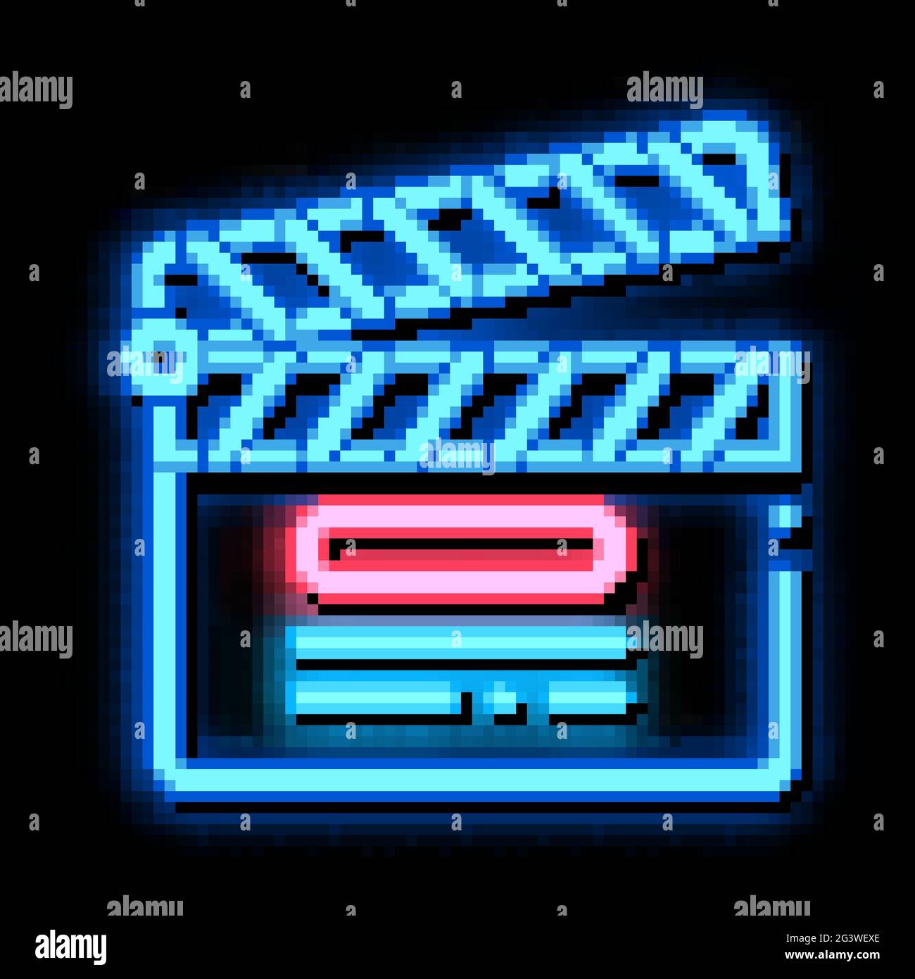 clapper board numbering neon glow icon illustration Stock Vector Image ...
