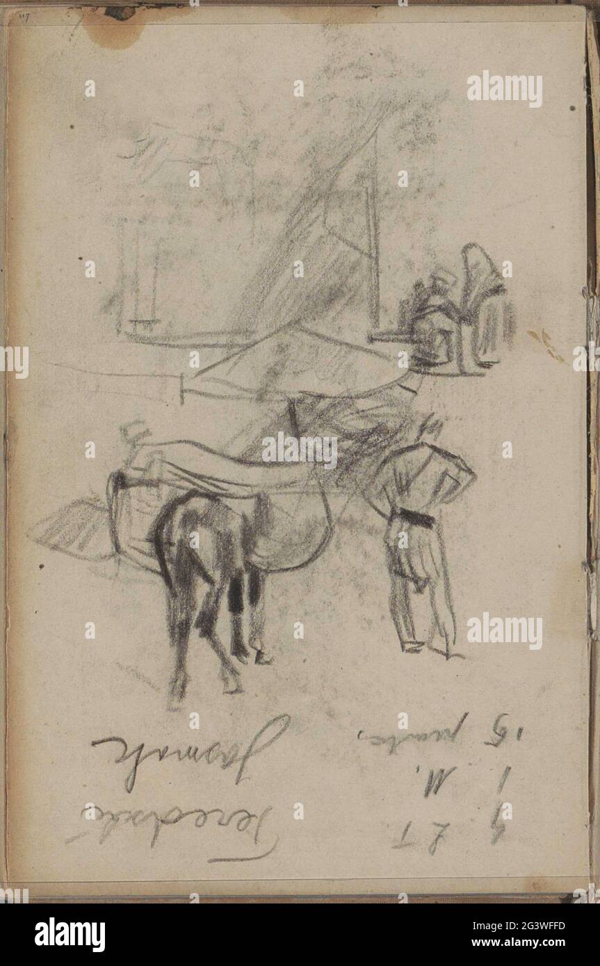 Horse and figure studies. Page 117 From a sketchbook with 58 sheets ...