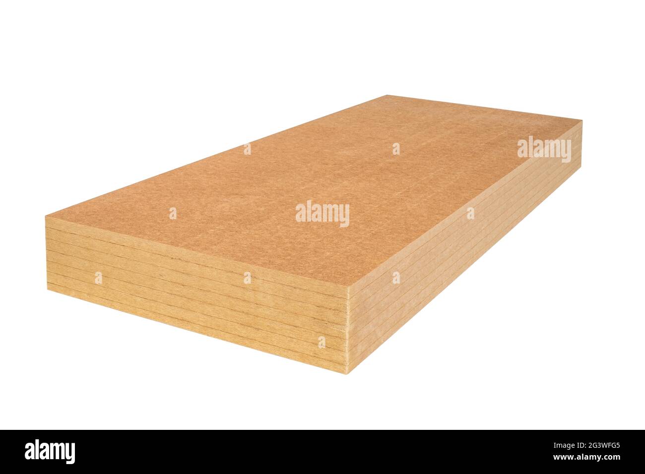 Wooden layered ecological plate for thermal insulation isolated on a ...