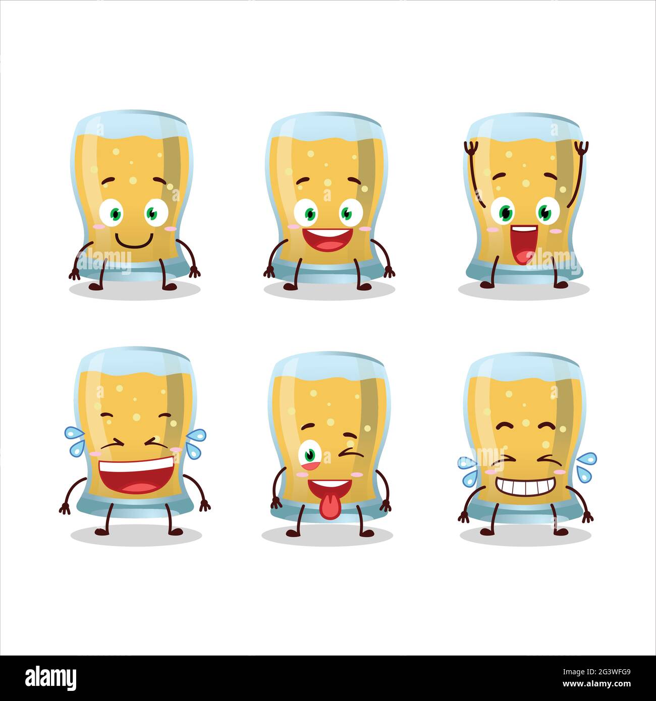Cartoon character of glass of cider with smile expression. Vector ...