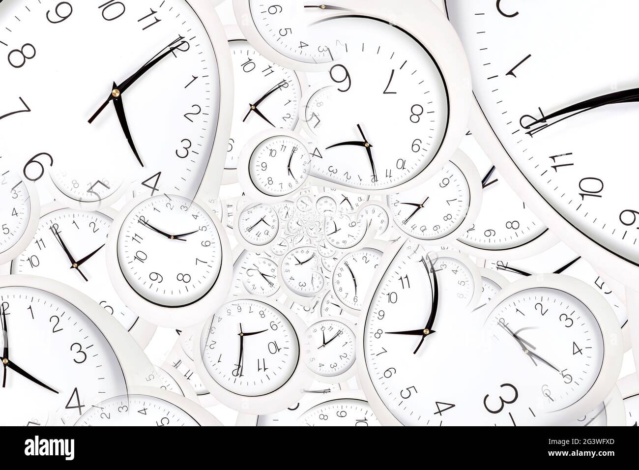 Droste effect background with infinite clock spiral. Abstract design ...