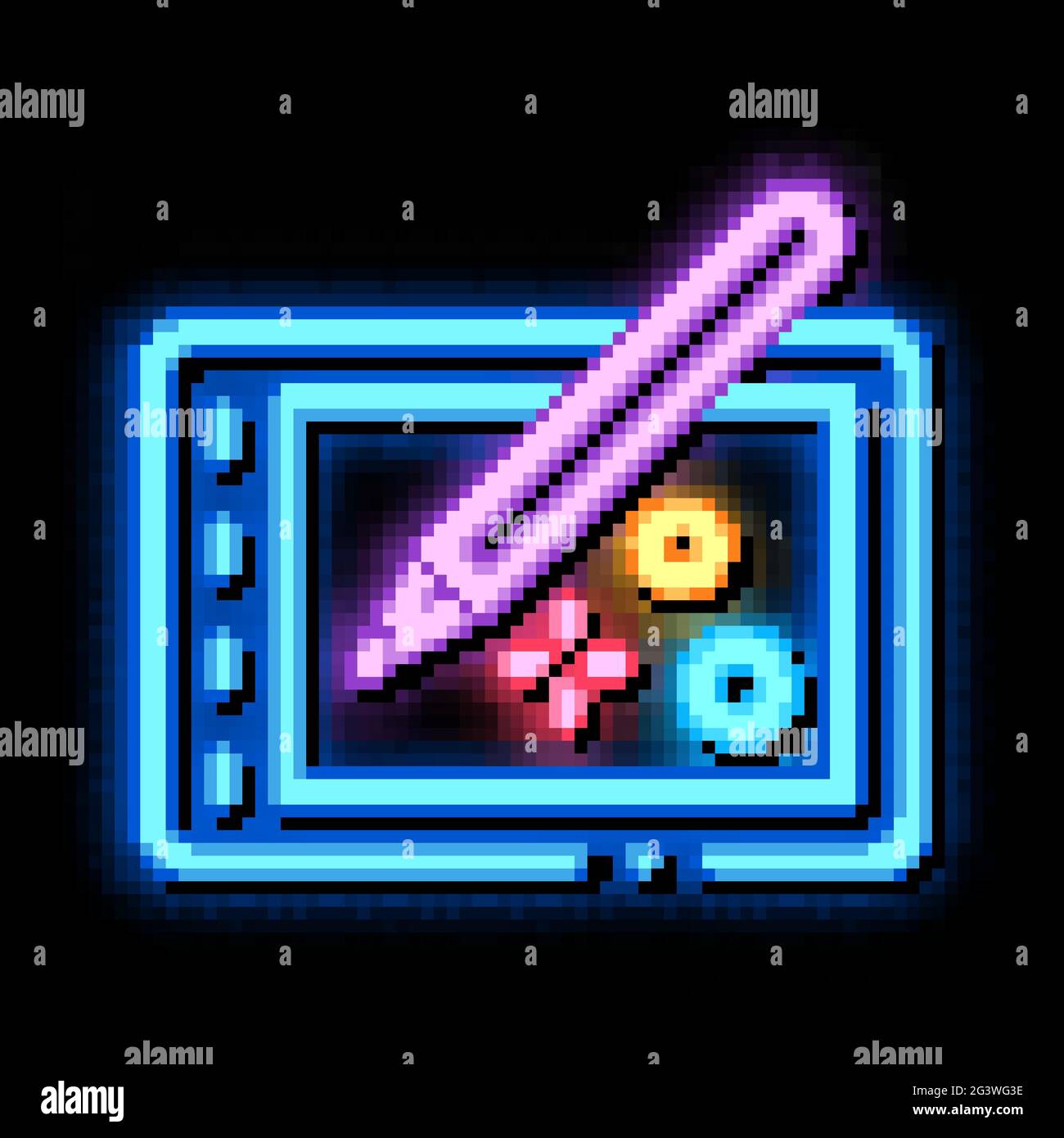 drawing on tablet neon glow icon illustration Stock Vector Image & Art ...