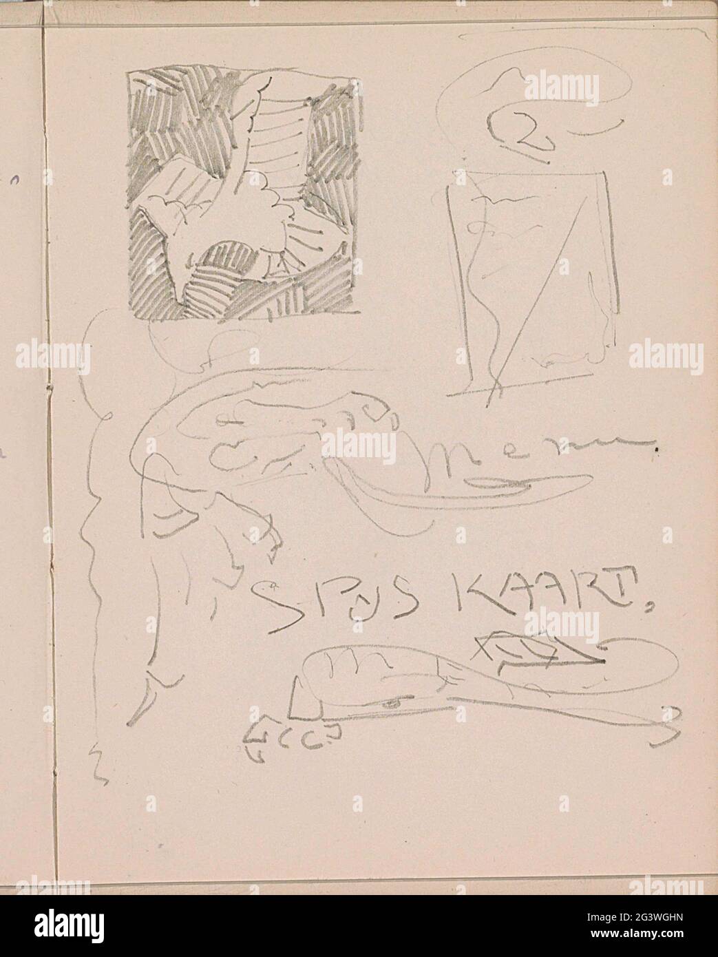 Pigeon. Leaf 23 Recto from a sketchbook with 72 sheets Stock Photo - Alamy