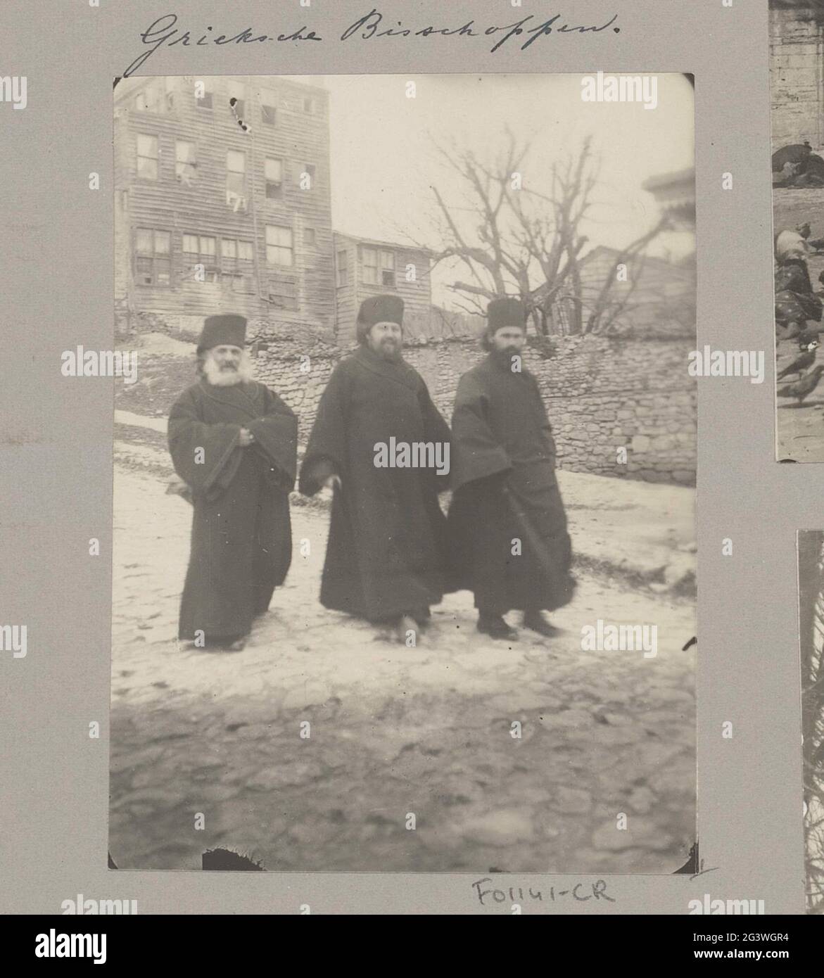 Three Greek priests walking on the street, presumably in Istanbul. Part ...