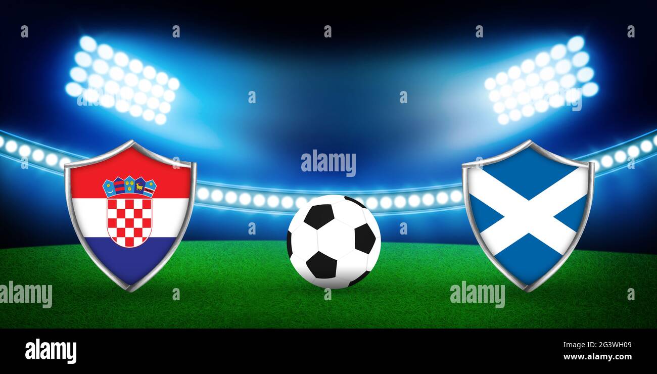 Scotland Vs Croatia Modern Abstract 3D Rendered Stadium Concept ...