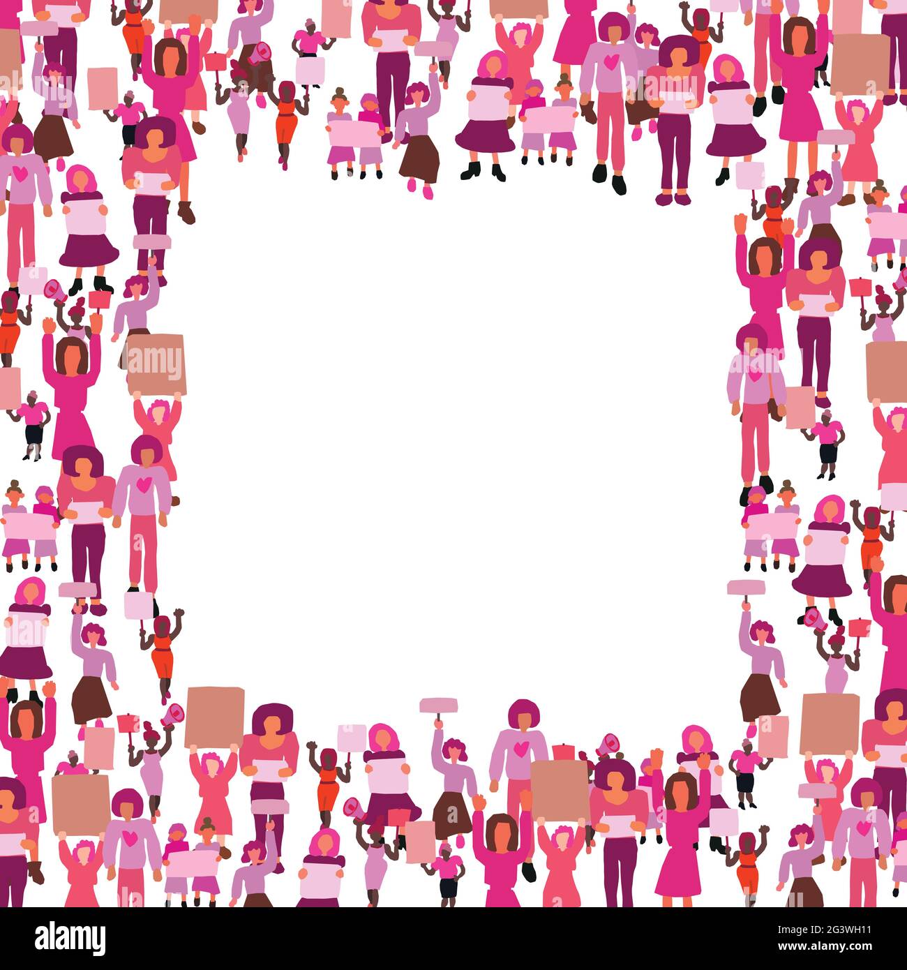 Protesters people on a white background. Revolution vector illustration ...