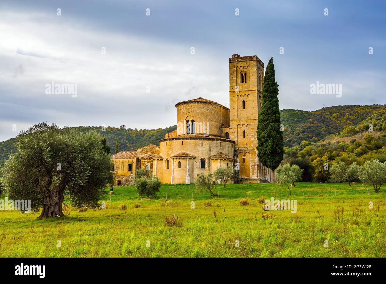 Ancient abbey of San Antimo Stock Photo - Alamy