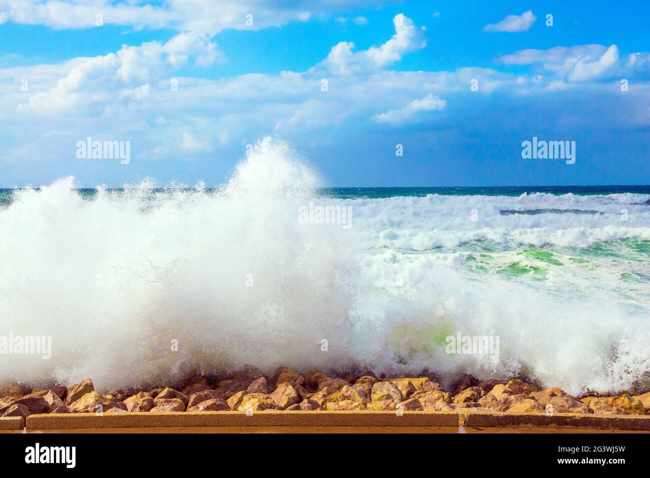 Storm on the Mediterranean Sea Stock Photo - Alamy