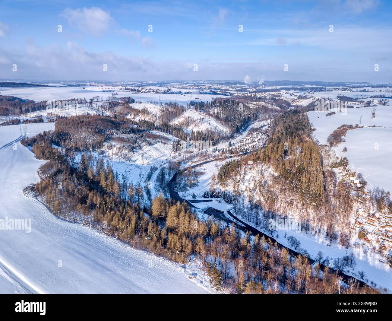 Aerial view of highland landscape Stock Photo - Alamy