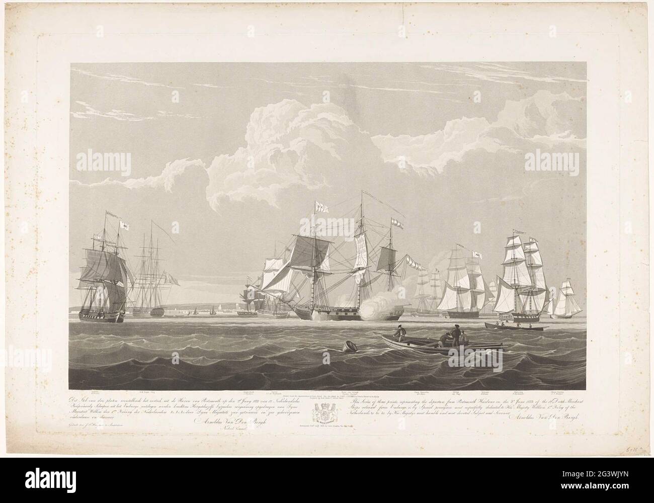 Departure of twelve Dutch merchant ships from the port of Portsmouth ...