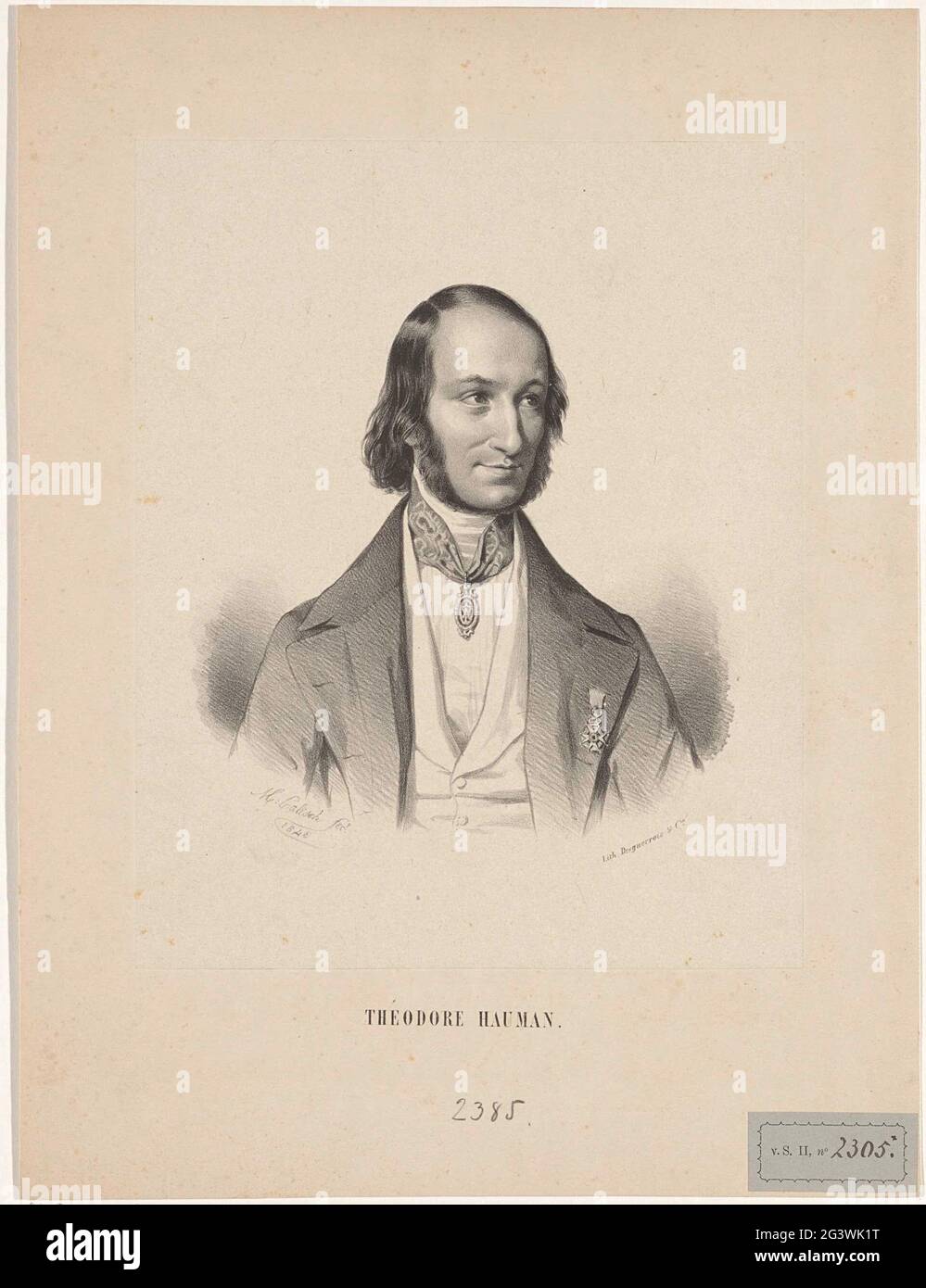 Portrait of Theodore Hauman. The person portrayed looks to the right ...