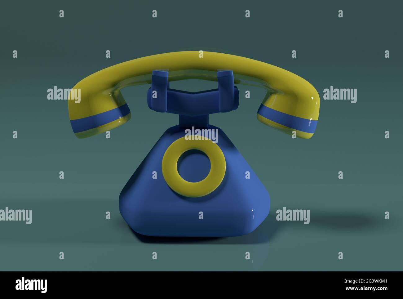 3D Illustration of a Dial Phone Stock Photo - Alamy