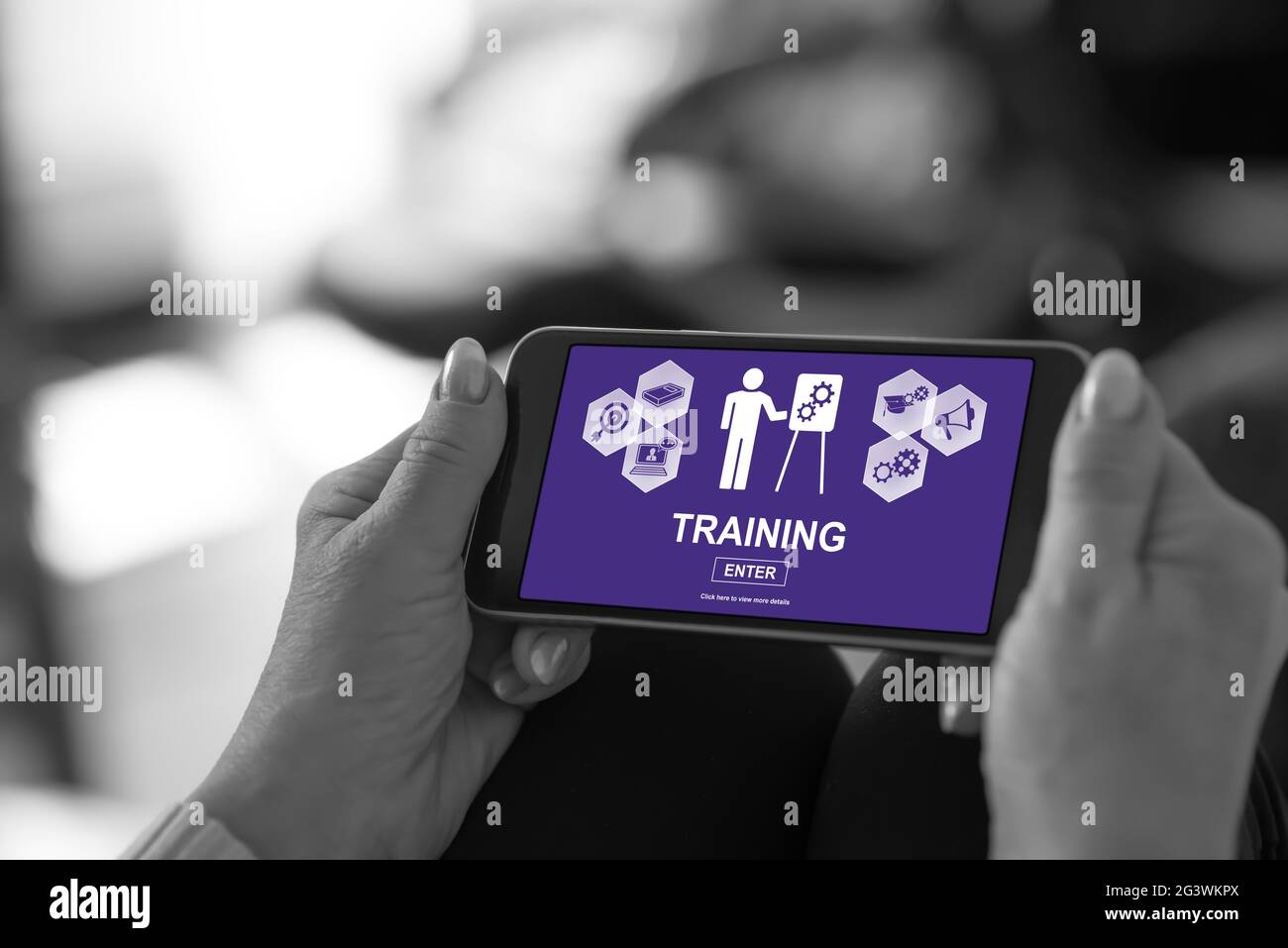 Smartphone screen displaying a training concept Stock Photo - Alamy