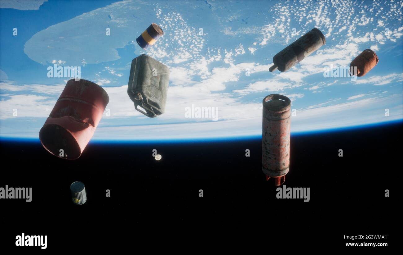 Pollution of the atmosphere of the planet Earth and space Stock Photo ...