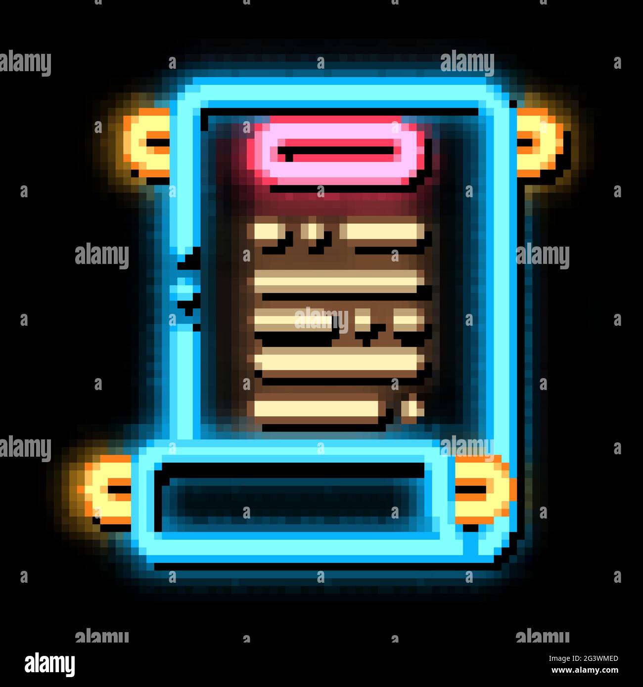 scroll of paper neon glow icon illustration Stock Vector Image & Art ...