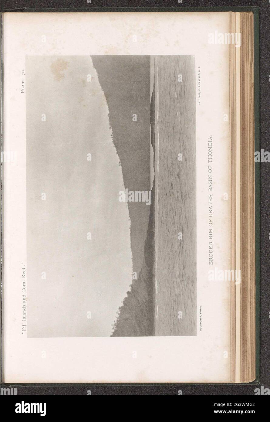 View of a worn crater jaw in the sea at Thombia; Eroded Rim or Crater ...