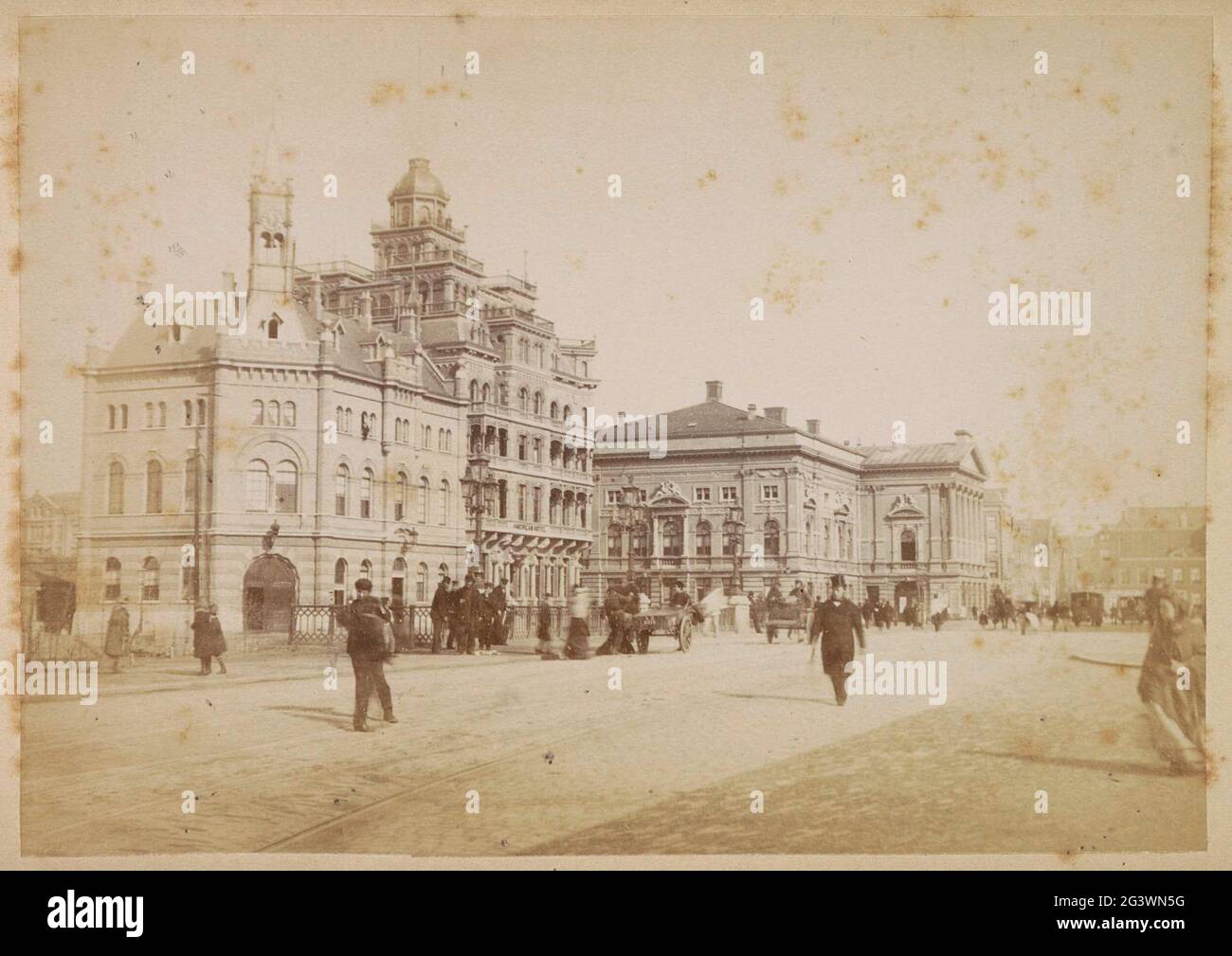 View of Leidseplein with the American hotel (Américain) and on the ...