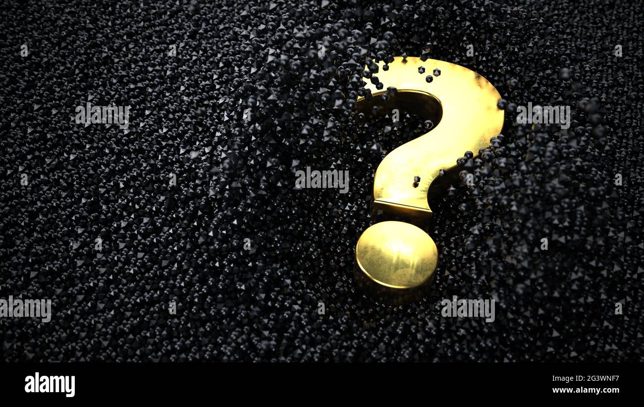3d golden question mark hi-res stock photography and images - Alamy
