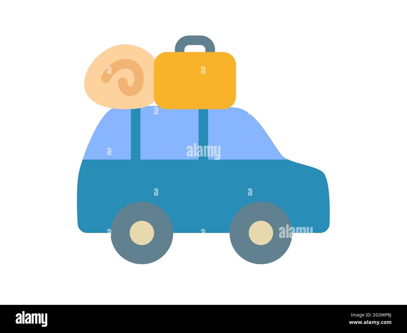 traveling car single isolated icon with flat style vector illustration ...