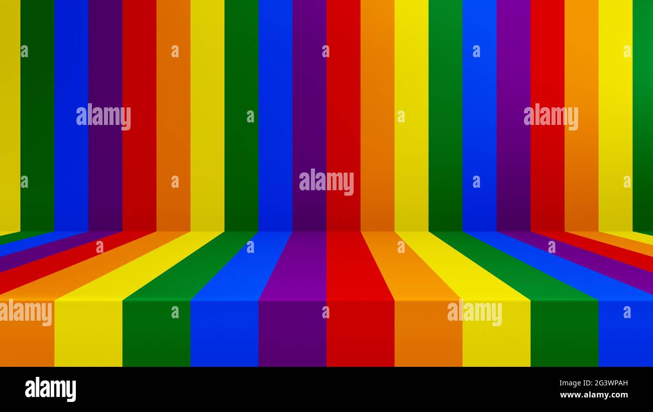 Rainbow colors studio stage background Stock Photo - Alamy