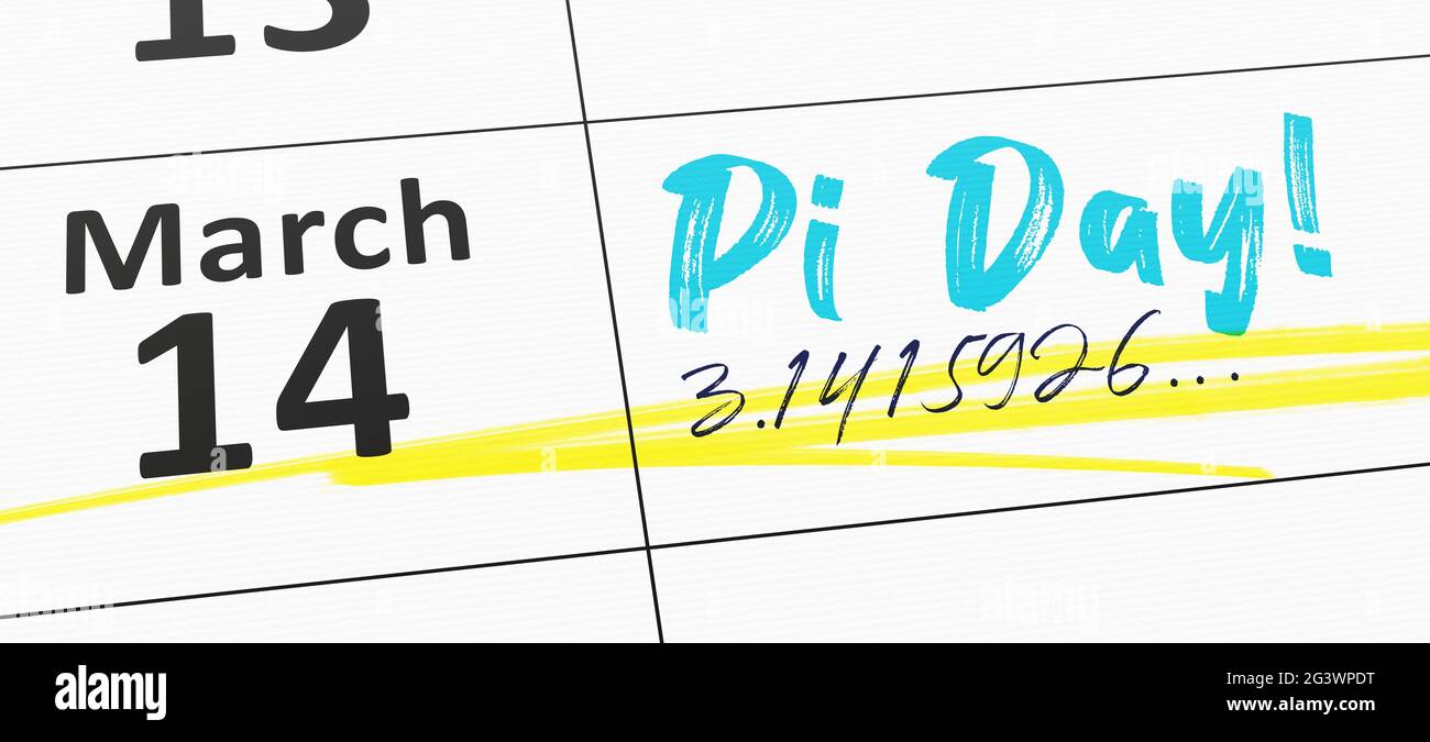 Calendar March the 14th happy Pi Day Stock Photo - Alamy