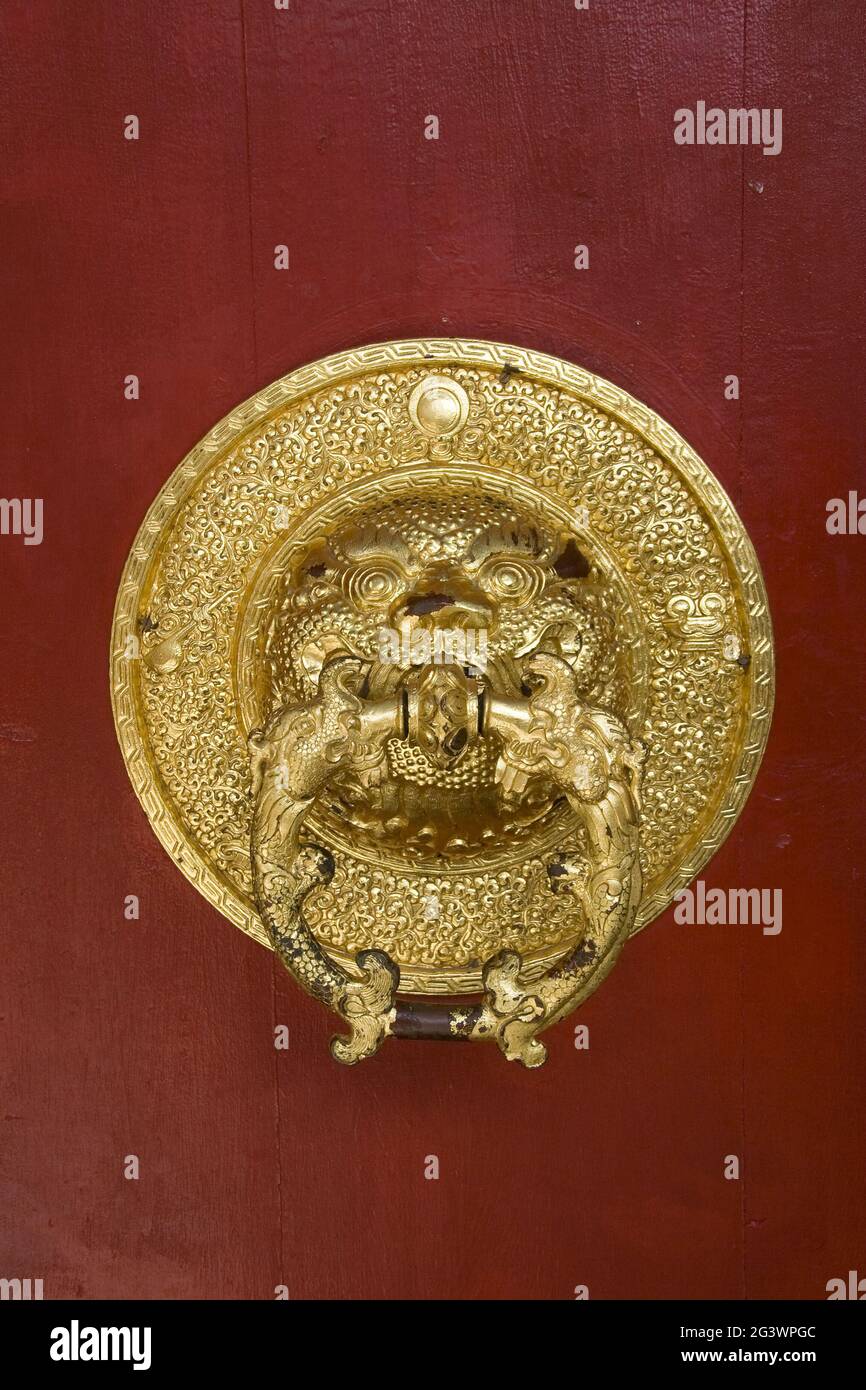 Golden Handle and Bracket Stock Photo - Alamy