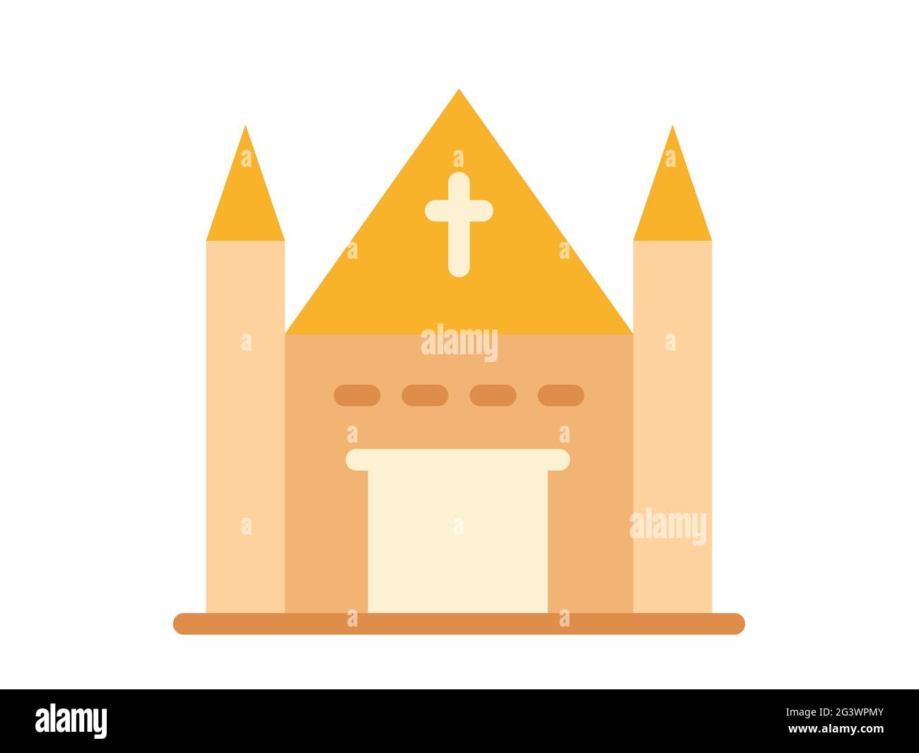 church building single isolated icon with flat style vector ...