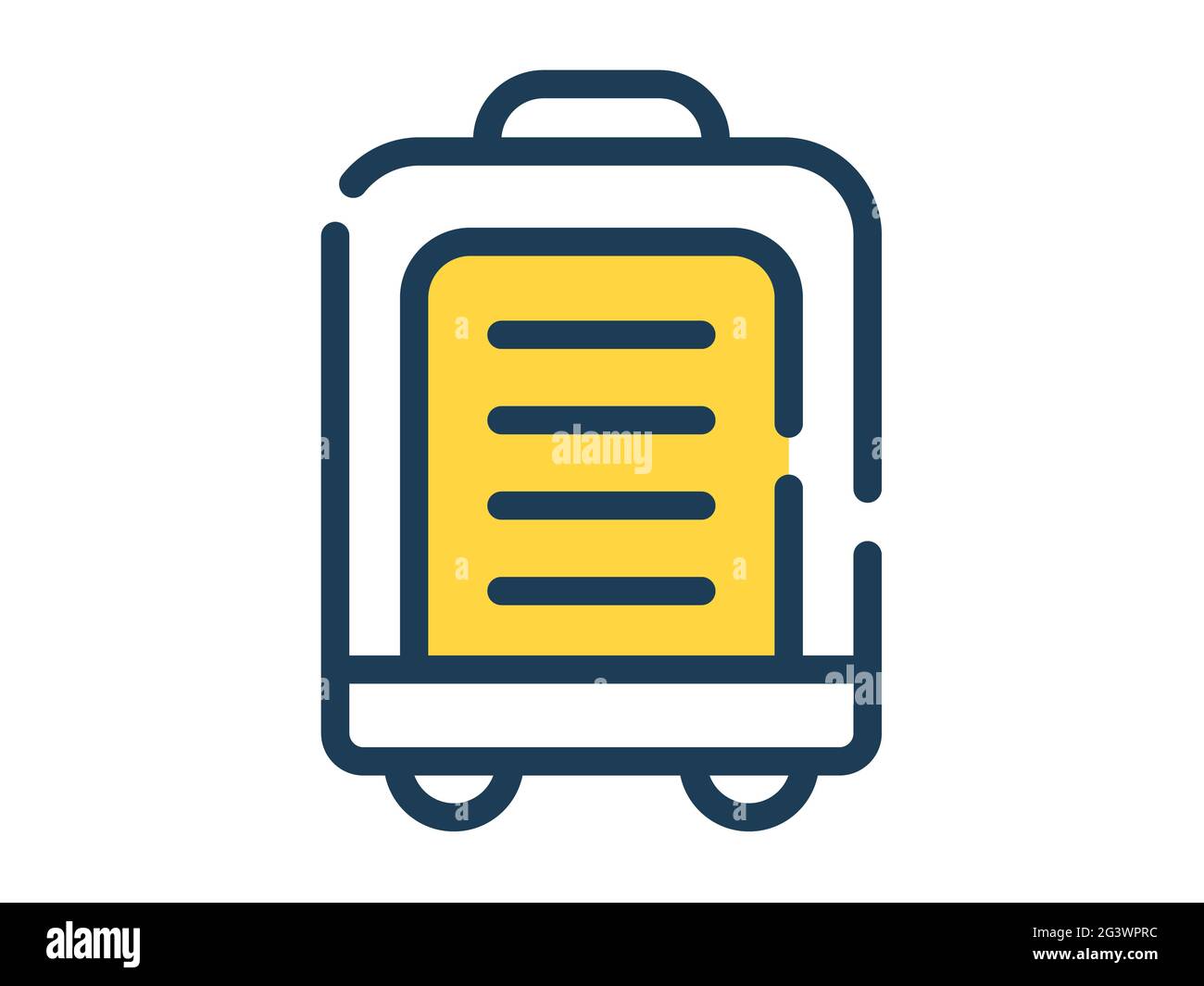suitcase baggage single isolated icon with dash or dashed line style ...