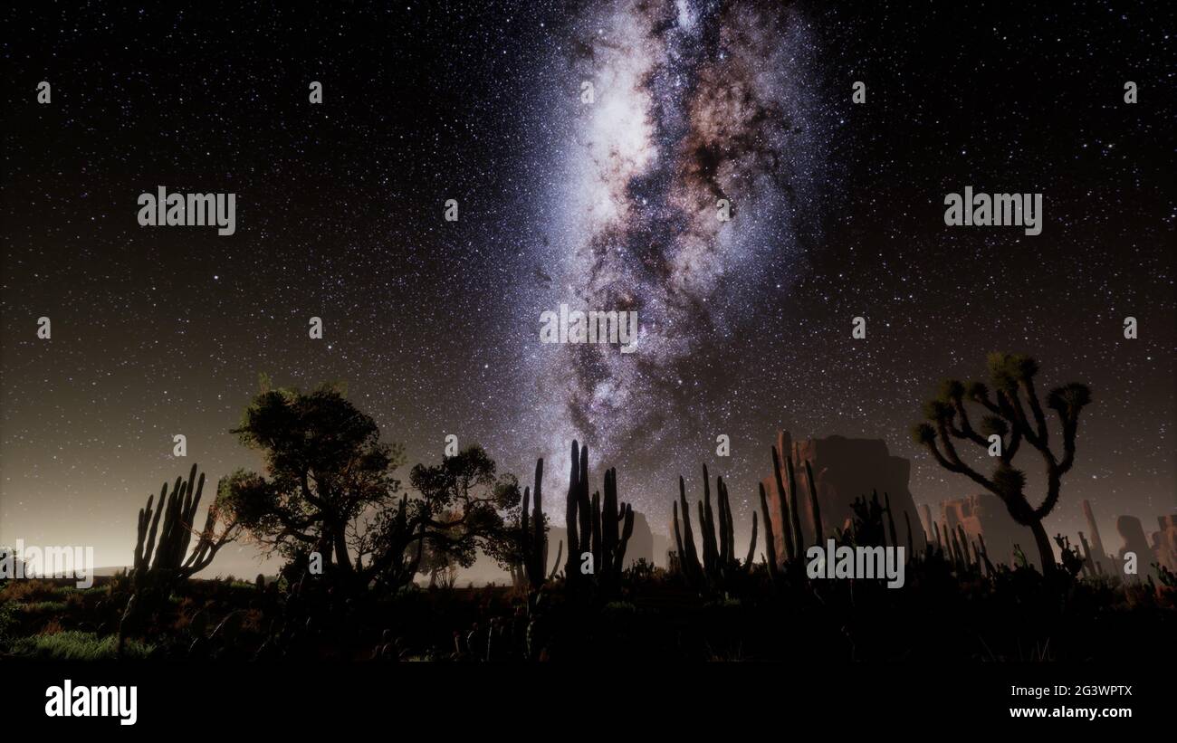 Hyperlapse in Death Valley National Park Desert Moonlit Under Galaxy ...