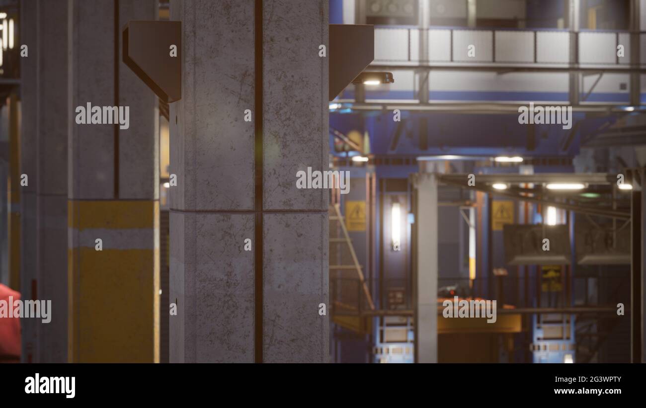 Interior of car factory with a production line Stock Photo - Alamy