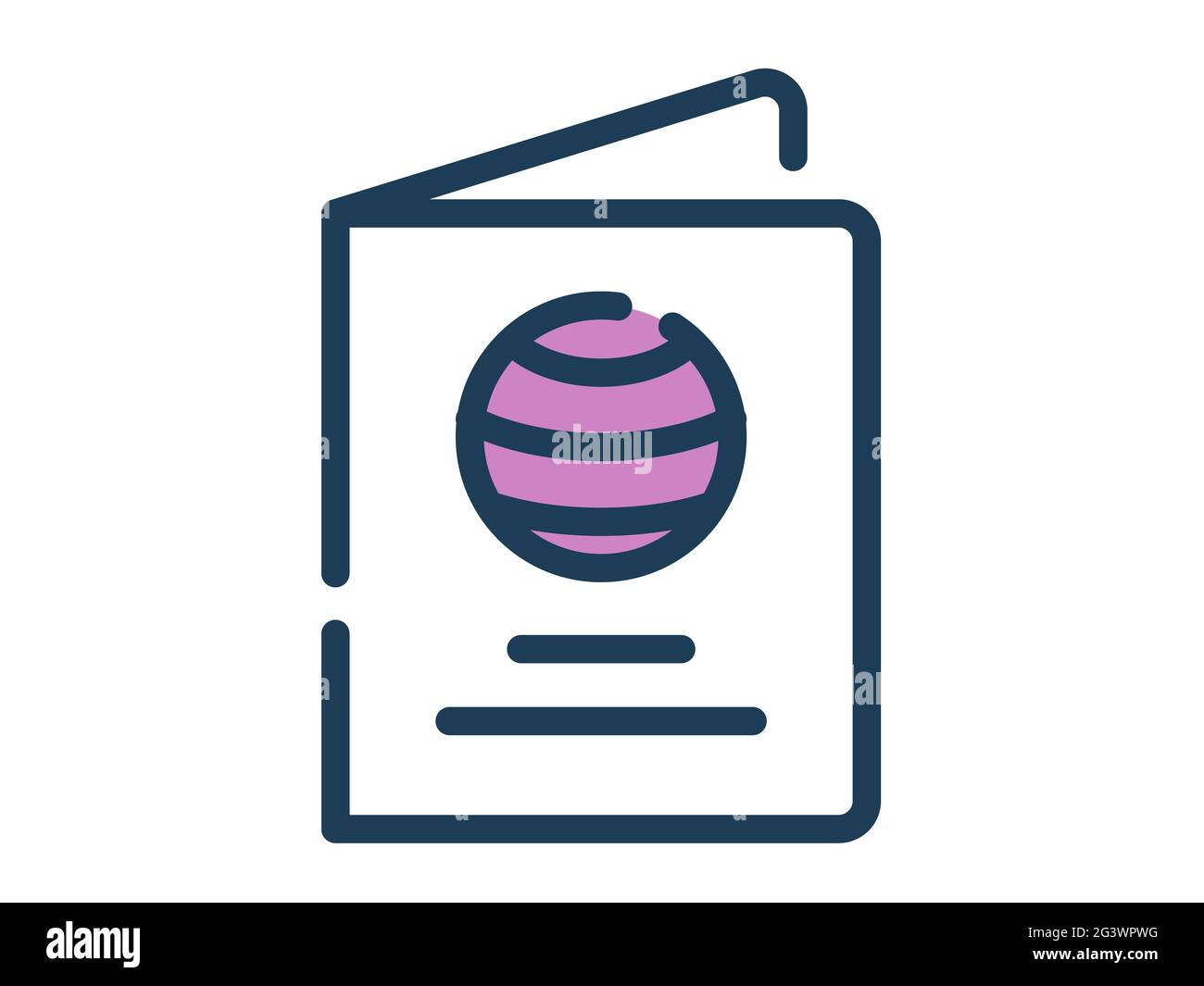 passport pass single single isolated icon with dash or dashed line style vector illustration ...