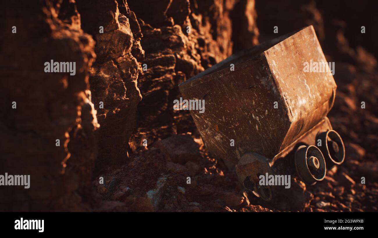 Abandoned gold mine trolley used to cart ore during the gold rush Stock ...