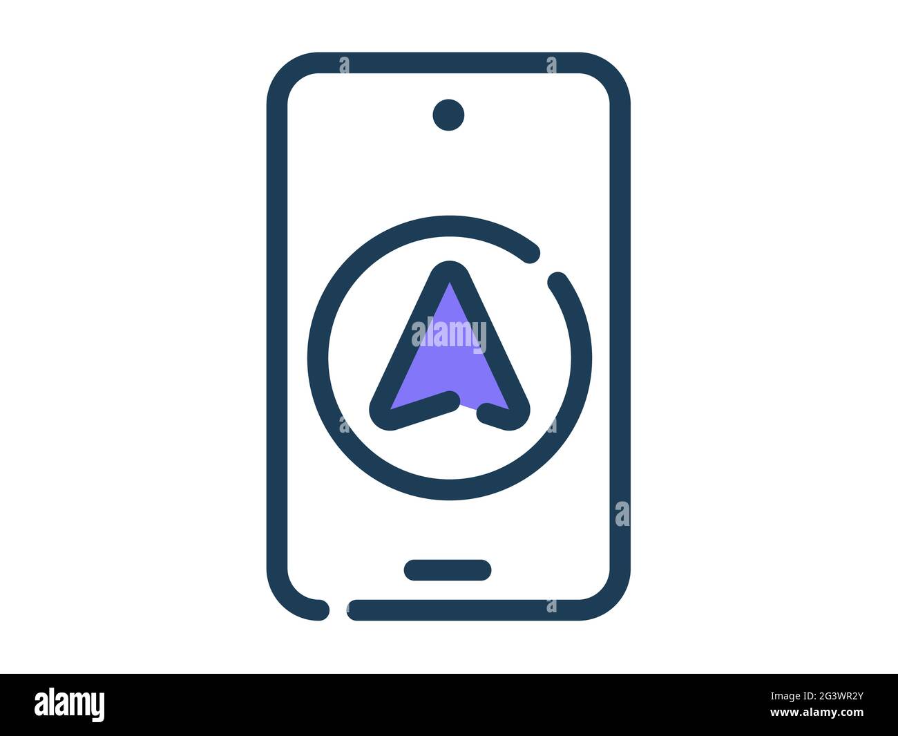 GPS direction single isolated icon with dash or dashed line style vector illustration Stock ...