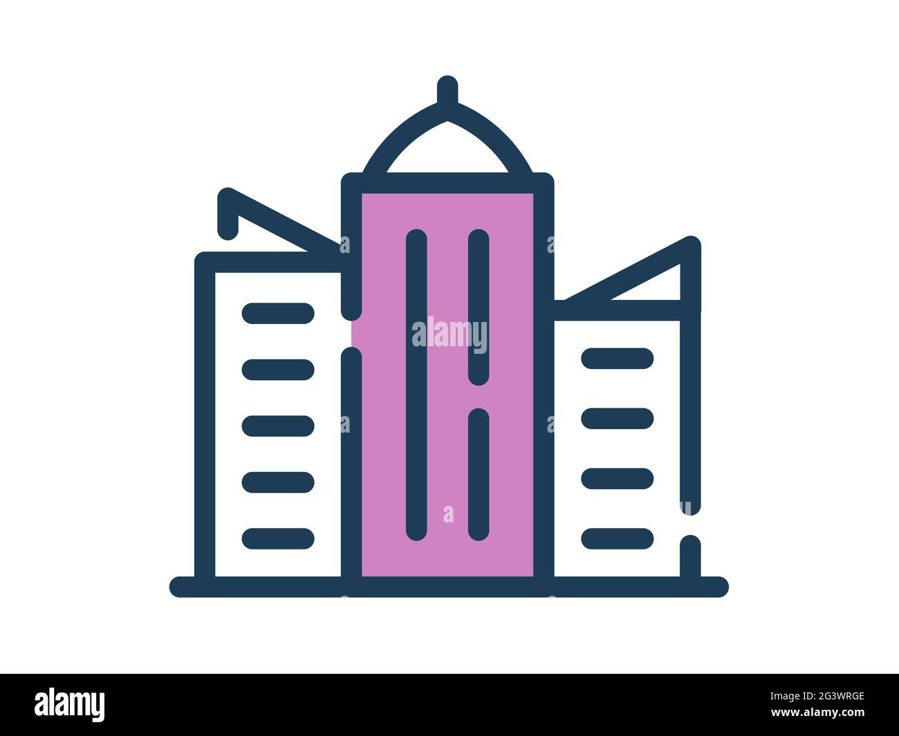 cityscape single isolated icon with dash or dashed line style vector ...