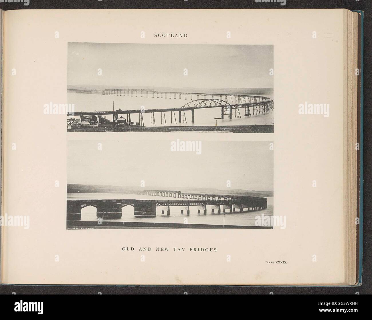 Old and New Tay Bridges. Above a face on the old Tay Bridge, under a ...