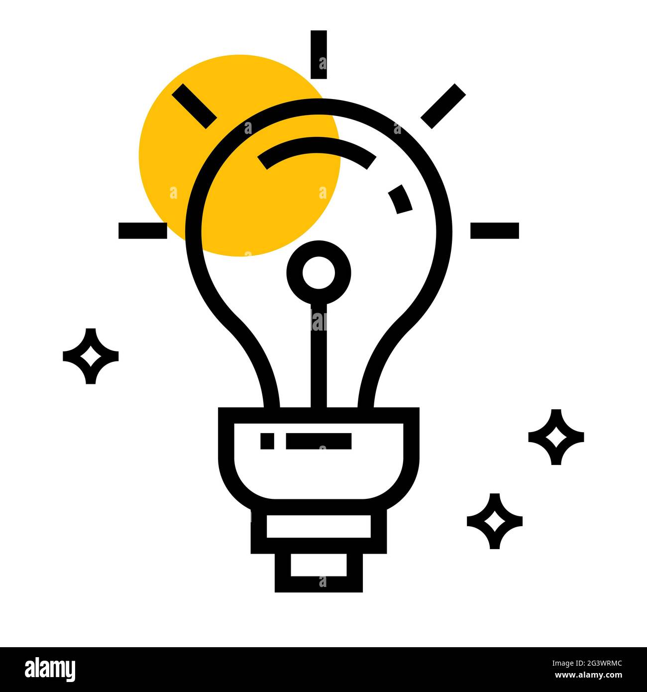 Vector light bulb icon with concept of idea hi-res stock photography ...